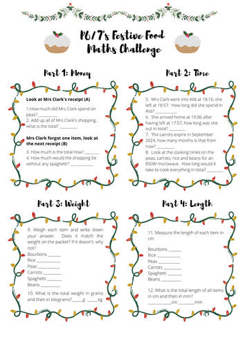 Festive Foodbank Maths | Teaching Resources