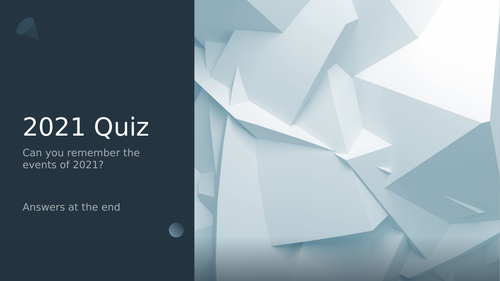 2021 end of year quiz | Teaching Resources