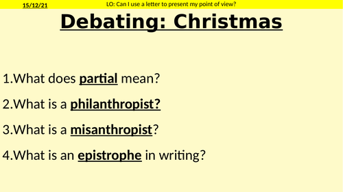Christmas Debate | Teaching Resources
