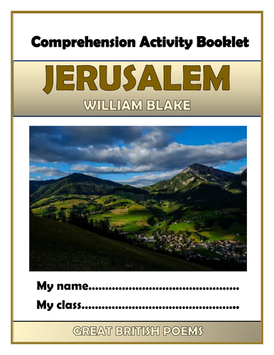 William Blake - Jerusalem - Comprehension Activities Booklet ...