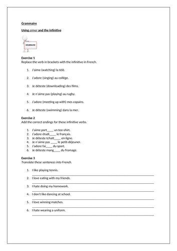 Dynamo 1 - Module 3 - Tu aimes faire ça? - Page 66 - Using aimer and ...