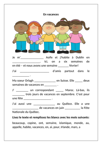 En vacances / Holidays / School holidays | Teaching Resources