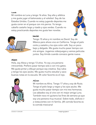 Todo sobre mí Lectura: All About Me Spanish Reading (Icebreaker ...