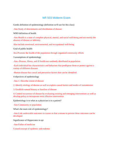 NR503 / NR 503: Population Health, Epidemiology & Statistical ... NR503 / NR 503: Population Health, Epidemiology & Statistical ...