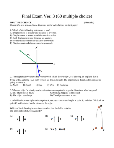 60 Multiple Choice FINAL EXAM PHYSICS Grade 11 Final Examination WITH ANSWERS #3 | Teaching ...
