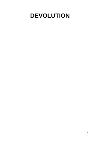 Devolution | Teaching Resources