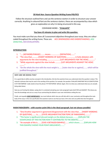 A-level Politics Essay Writing Skills | Teaching Resources