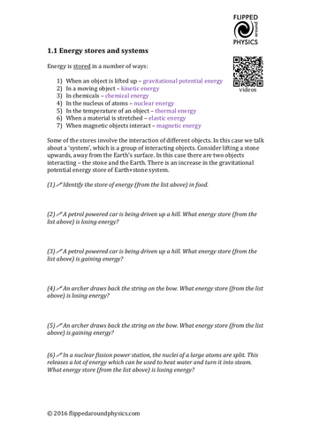 Energy stores and systems | Teaching Resources