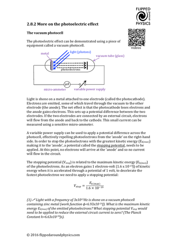 More on the Photoelectric Effect | Teaching Resources