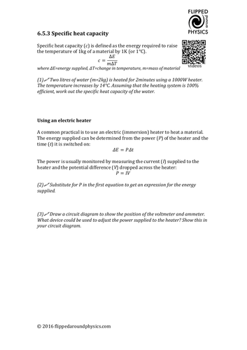 Specific heat capacity | Teaching Resources