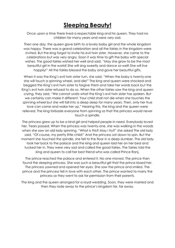 Sleeping Beauty Text | Teaching Resources