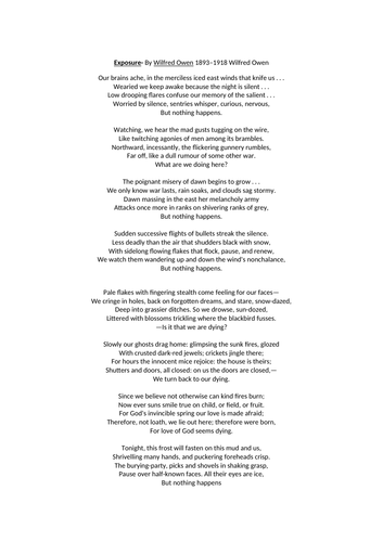 War Poetry (FULL UNIT) | Teaching Resources