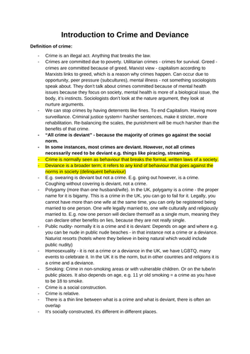A* A-Level Sociology FULL Crime Notes! | Teaching Resources