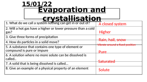 Filtration, evaporation | Teaching Resources