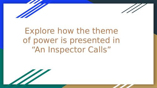 An Inspector Calls - Power | Teaching Resources