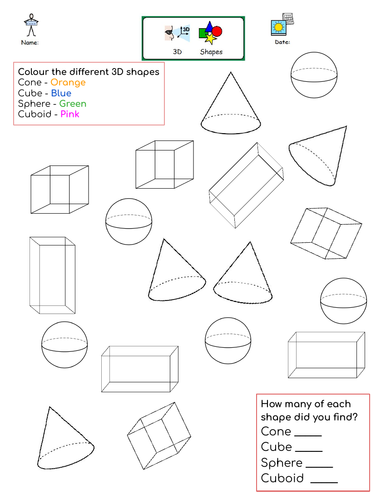 3D Shapes - Differentiated - activity mat | Teaching Resources