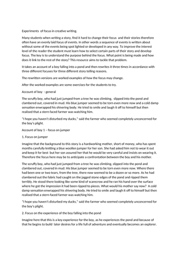 Change the focus and improve the interest level of creative writing ...