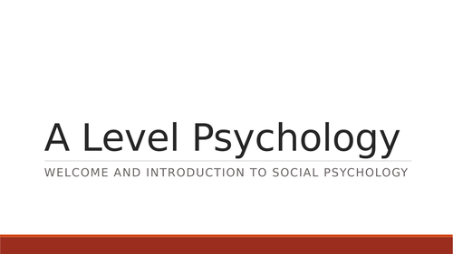 Introduction to Social Psychology | Teaching Resources