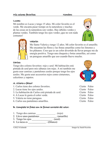 Mis colores favoritos Lectura: My Favorite Colors Spanish Reading (Ropa ...