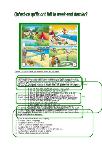 Le week-end dernier / Last weekend | Teaching Resources