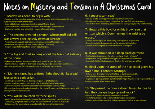 A Christmas Carol notes on tension and suspense | Teaching Resources