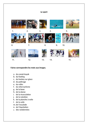 Les sports / Sport | Teaching Resources