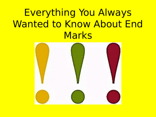 End Marks/Punctuation PowerPoint | Teaching Resources