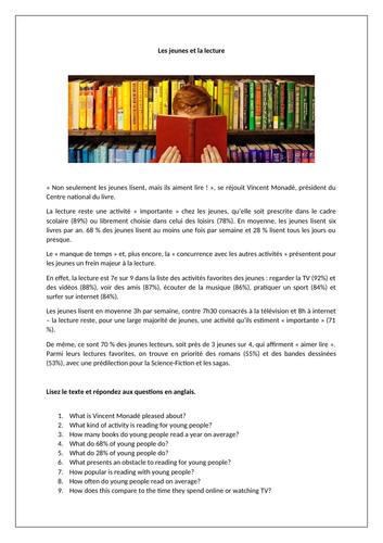 AQA / EDEXCEL Studio GCSE French (Higher) – Module 2 - La lecture ...
