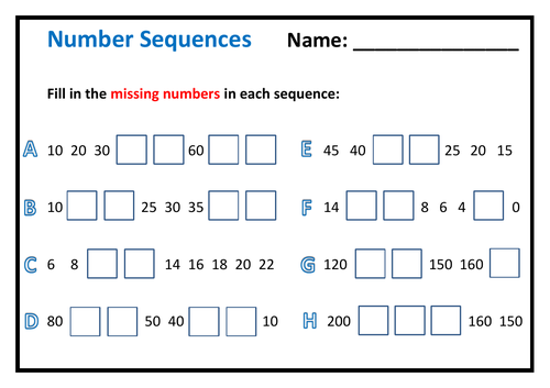 Year 2 Number Sequences | Teaching Resources