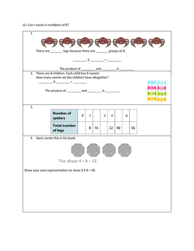 Multiples of 8 | Teaching Resources