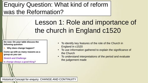 The Role of the Church in Pre Reformation England | Teaching Resources