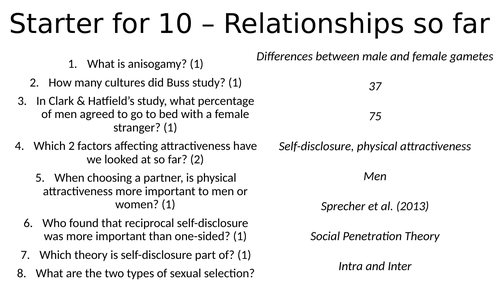 Filter theory (AQA Psychology Relationships) | Teaching Resources