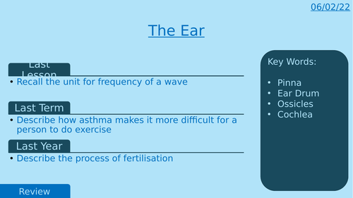 KS3 Science - The Ear | Teaching Resources