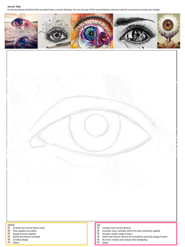 Surreal Eye Drawing Cover Activity | Teaching Resources