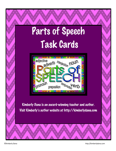 Parts of Speech Task Cards | Teaching Resources