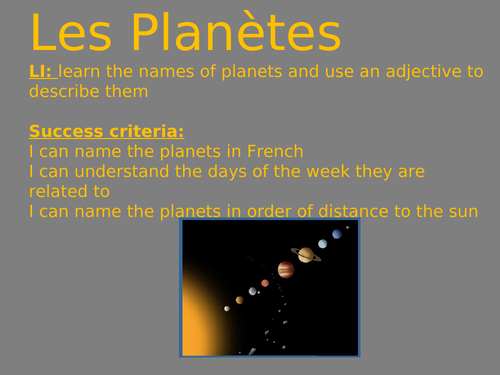 Planets In French