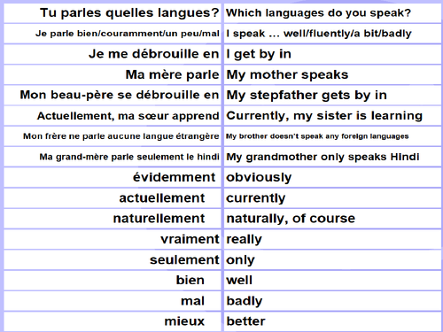 AQA/EDEXCEL Studio GCSE French (Higher) – Module 7 – Les langues sont ...