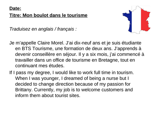 AQA/EDEXCEL Studio GCSE French (Higher) – Module 7 – Mon boulot dans le ... AQA/EDEXCEL Studio GCSE French (Higher) – Module 7 – Mon boulot dans le ...