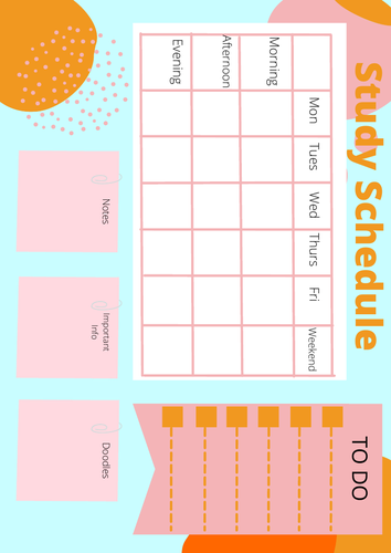 Study Schedule | Teaching Resources
