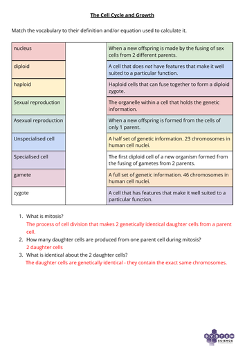 B1 Cell Cycle and Stem Cells: Edexcel Summer 2022 Exam Prep Lesson ...