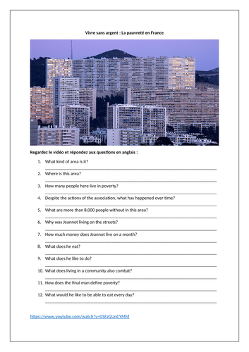 Poverty in France | Teaching Resources
