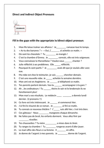 Direct and Indirect Object Pronouns | Teaching Resources