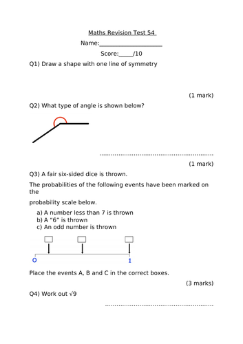 maths-revision-test-54-teaching-resources