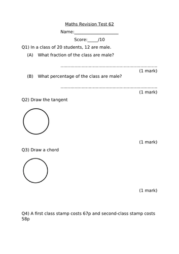 maths-revision-test-62-teaching-resources