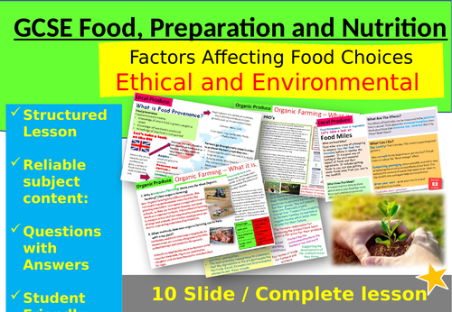 Factors affecting Food Choices - Ethical and Environmental | Teaching ...
