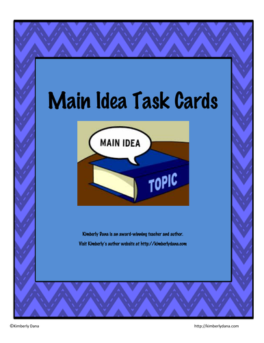 Main Idea Task Cards | Teaching Resources