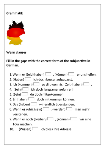 Wenn clauses | Teaching Resources