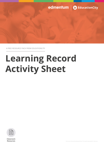 Learning Record Activity Sheet | Teaching Resources