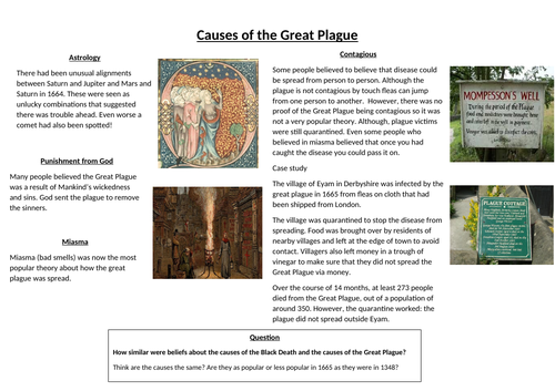 Great Plague Medicine Through Time Edexcel GCSE | Teaching Resources