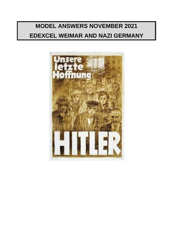 Edexcel November 2021 Weimar and Nazi Germany Exam - Model Answers ...